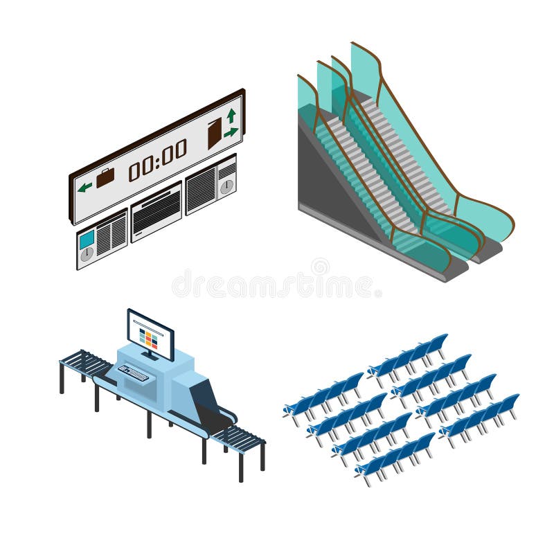 Objects for Modeling Media Airport, Train Station. Stock Vector ...