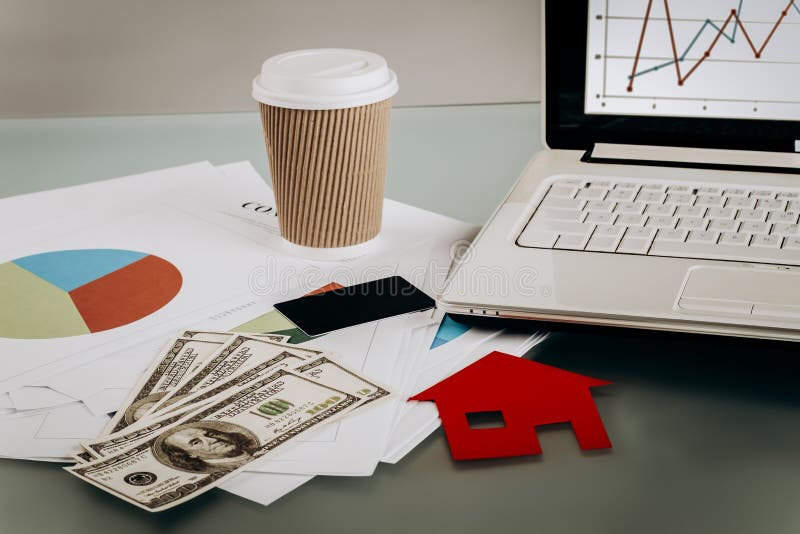 Objects on office table. stock photo. Image of communication - 160930526