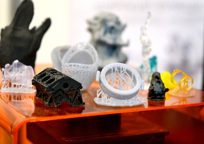 Objects Photopolymer Printed on a 3d Printer Stock Image - Image of ...