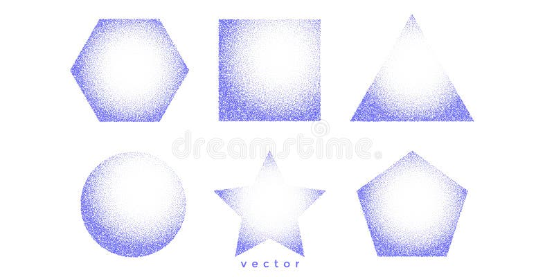 Objects from Points.Geometric Figures.White Noise Grainy Texture ...