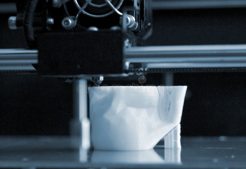 Objects Printed by 3d Printer. Automatic Three Dimensional 3d Printer ...