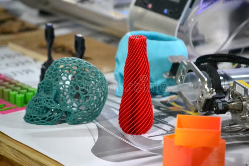 Objects Printed by a 3d Printer Stock Image - Image of background ...