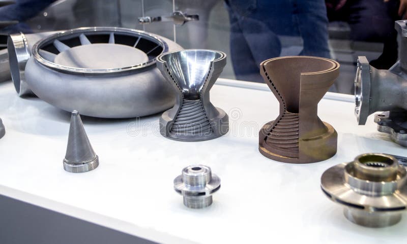 Objects Printed on 3D Printer for Metal Close-up View Model Printed ...