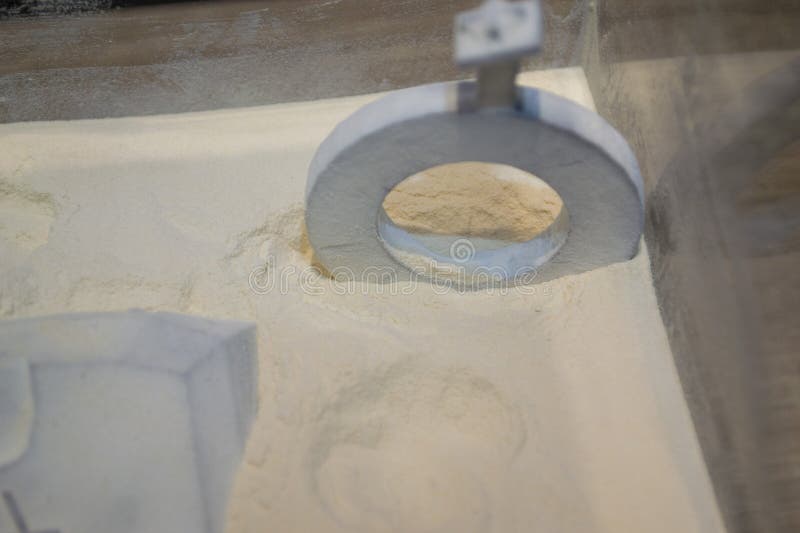 Objects Printed 3D Printer from Powdered Polyamide Lying White ...