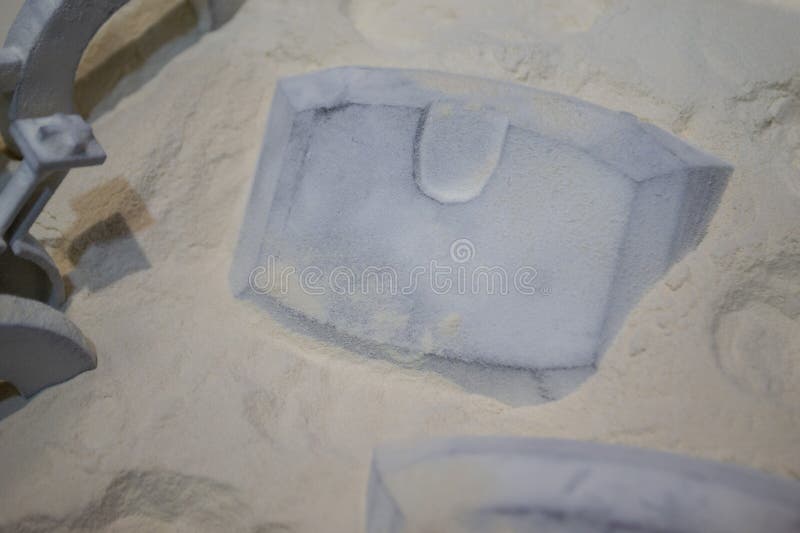 Objects Printed 3D Printer from Powdered Polyamide Lying White ...