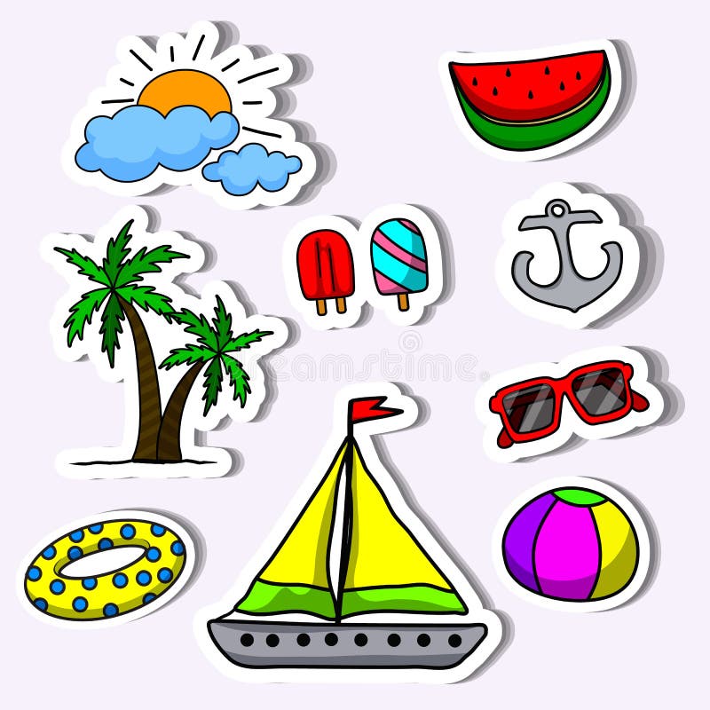 Objects of simple stock vector. Illustration of cute - 133353558