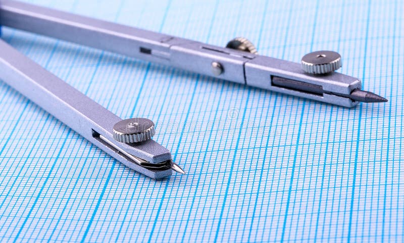 The Objects for Sketching and of Work on Graph Paper Stock Image ...