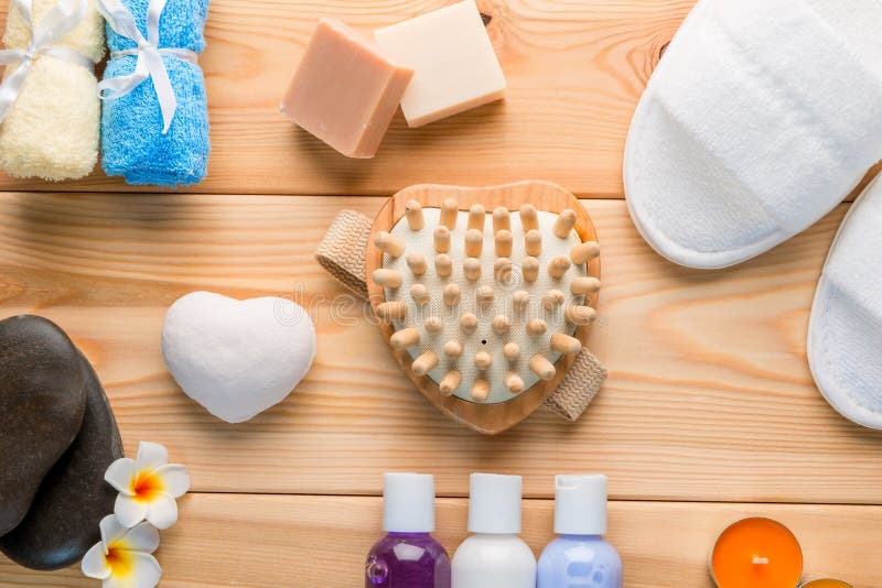 Objects for Spa Treatments on Wooden Boards Stock Image - Image of ...