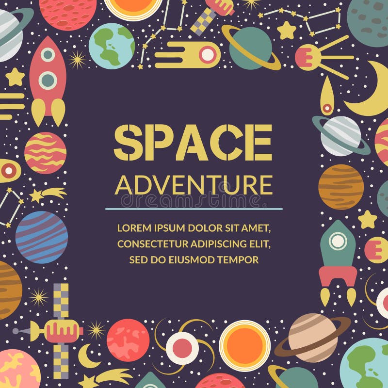 Objects of Space. Symbols and Design Elements Stock Vector ...