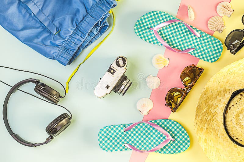 Objects for the Summer. Minimalist Concept for the Summer Stock Image ...