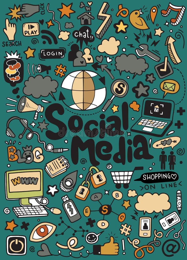 Objects and Symbols on the Social Media Element Stock Vector ...