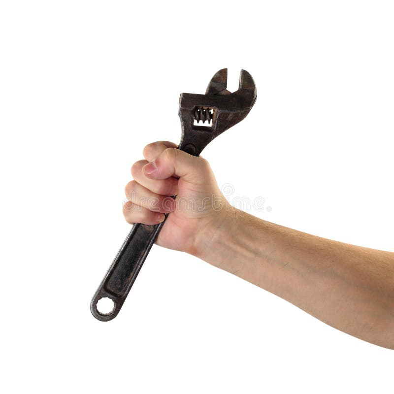 Hand and adjustable wrench stock image. Image of construct - 26399477