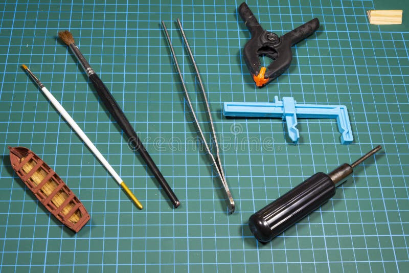 Objects and Tools for Ship Modeling Stock Photo - Image of work, model ...