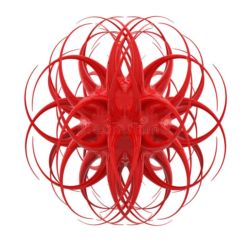 Objet 3D organique rouge illustration stock. Illustration du rouge ...