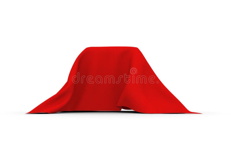 Objet De Forme Rectangulaire Couvert De Tissu Rouge Illustration Stock ...