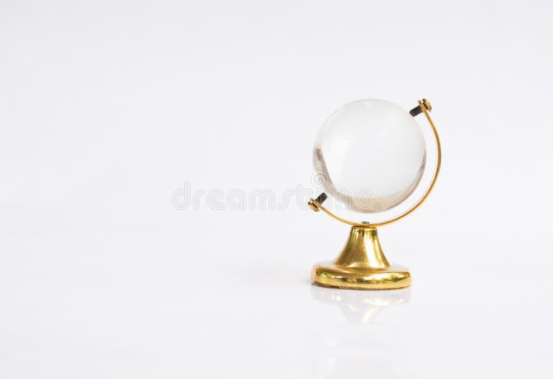 Objet Transparent De Globe Avec La Base D'or Image stock - Image du ...