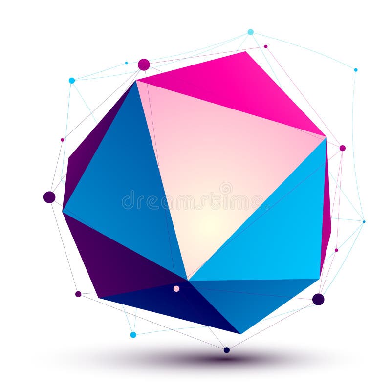 Objeto Abstracto Elegante Esférico De La Malla 3D Construido De Isosc ...