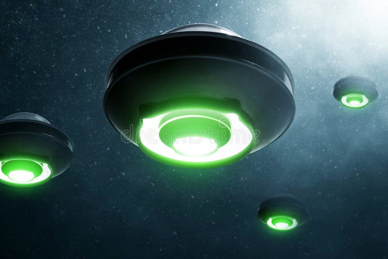 Objeto De Mosca No Identificado En El Cielo Stock de ilustración ...