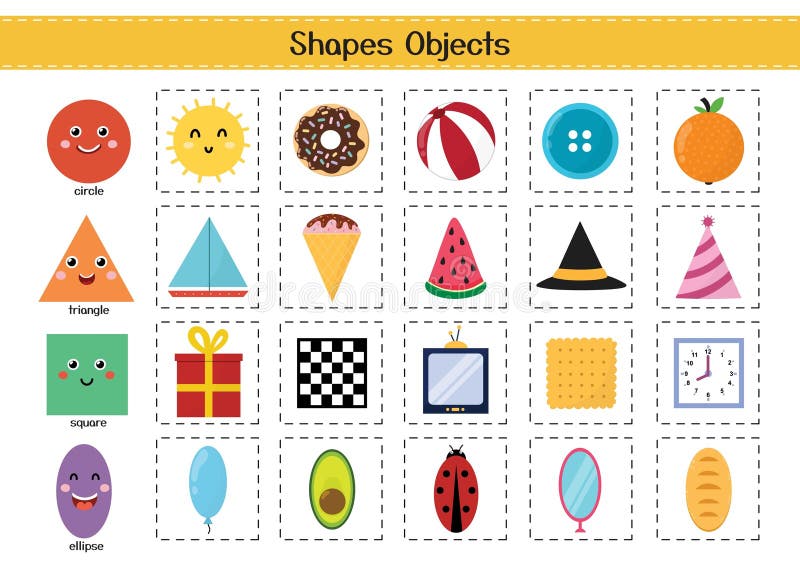 Objetos De Forma Establecidos Para Niños. Colección De Elementos De ... Objetos De Forma Establecidos Para Niños. Colección De Elementos De ...