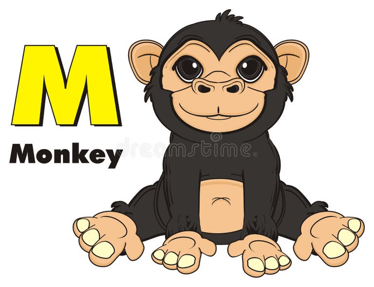 Objetos Del Mono Y Del Preescolar Stock de ilustración - Ilustración de ...