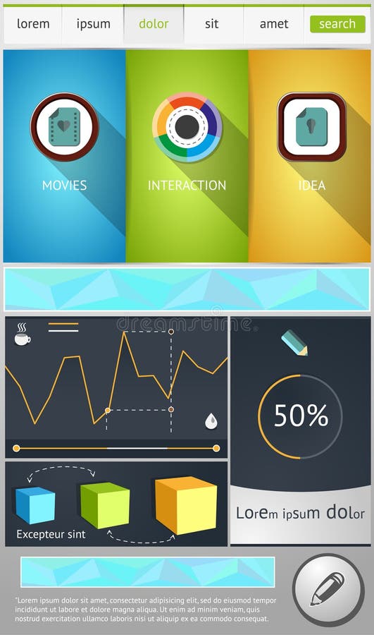 Objetos Lisos Para O Design Web Ilustração do Vetor - Ilustração de ...