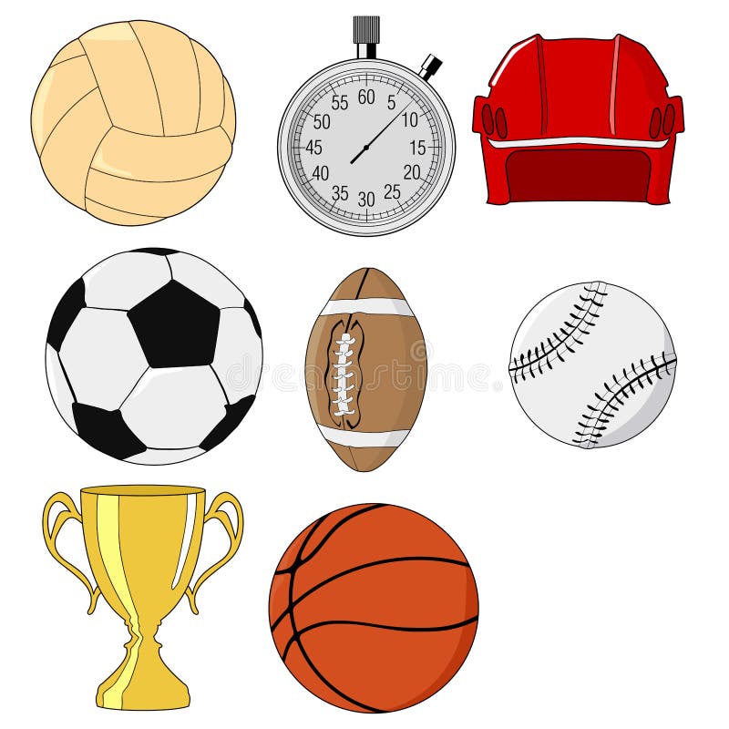 Objets de sport illustration stock. Illustration du football - 69556076