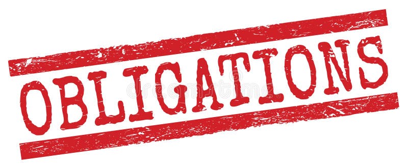 OBLIGATIONS Text on Red Lines Stamp Sign Stock Illustration ...