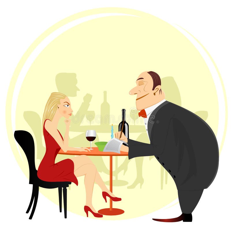 Obliging Waiter Taking Order Stock Vector - Illustration of legs, cafe ...