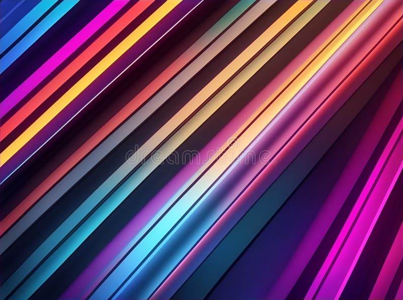Oblique Coloured Lines Abstract Neon Lights Background, Generative ...