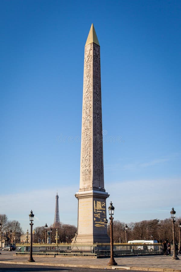 Egyptian Obelisk in Place De La Concorde, Paris Stock Image - Image of ...