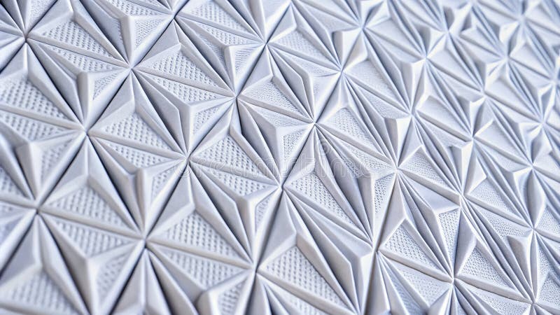 Oblique View 3D-Printed Triangular Tessellation, White Plaster ...
