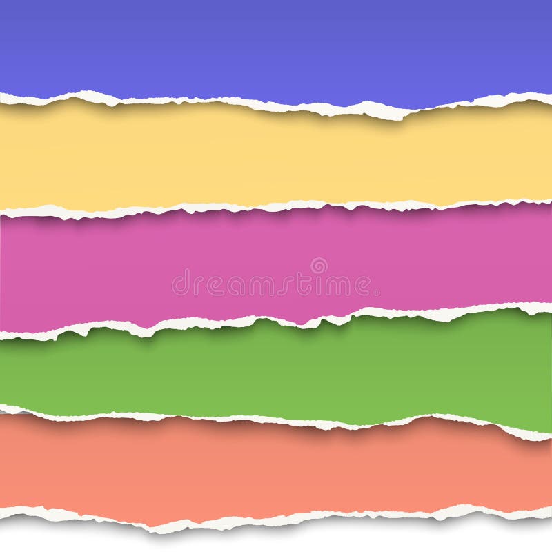 Oblong Layers of Torn Color Paper Stock Vector - Illustration of ...