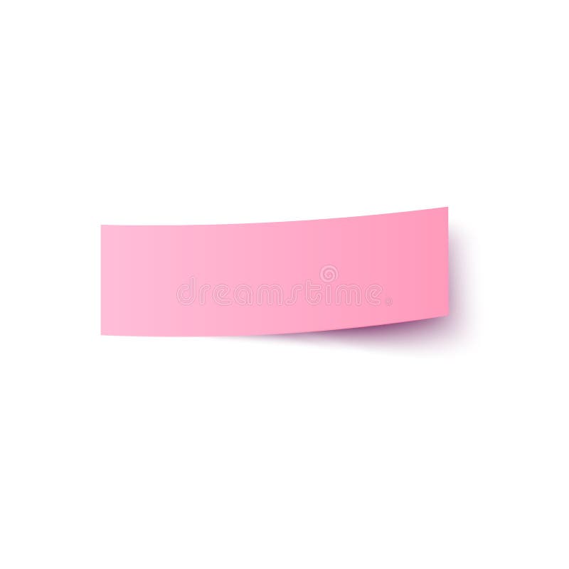 Oblong Pink Rectangular Sticker with Peeling Off Edge Realistic Style ...
