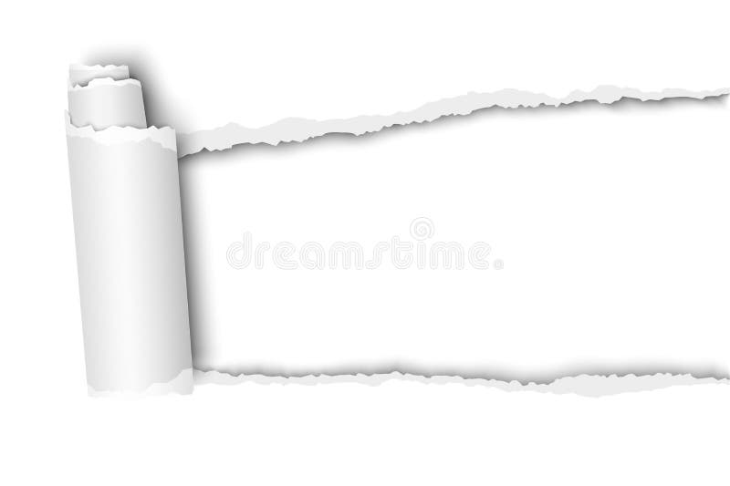 Oblong Snatched Hole in White Sheet of Paper from Right To Left Side ...