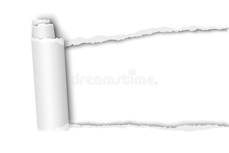 Oblong Snatched Hole in White Sheet of Paper from Right To Left Side ...