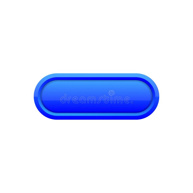 An Oblong Universal Button in Blue Stock Illustration - Illustration of ...