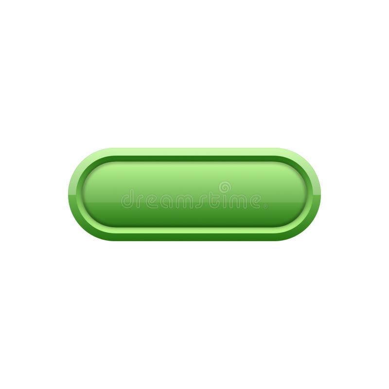 An Oblong Universal Button in Green Stock Illustration - Illustration ...