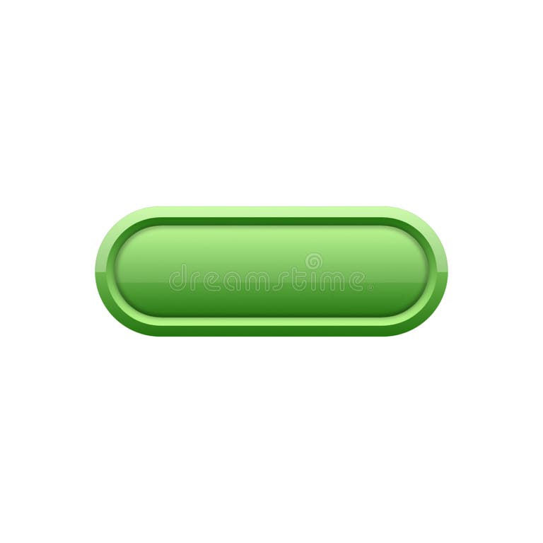 An Oblong Universal Button in Green Stock Illustration - Illustration ...