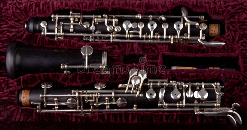 Oboe with Double Reed Mouthpiece Stock Photo - Image of blackwood ...