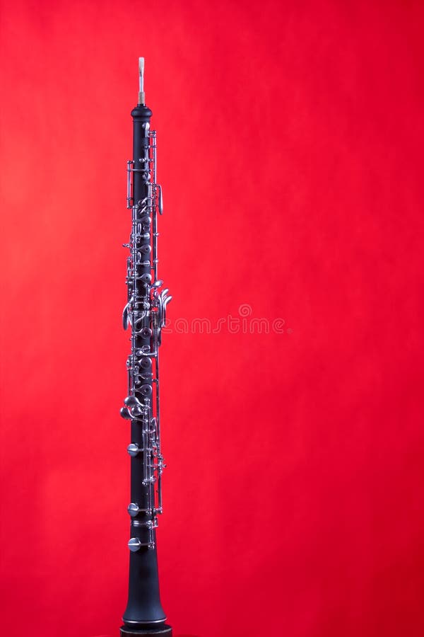 Oboe Isolated on Red stock image. Image of double, keys - 7824177