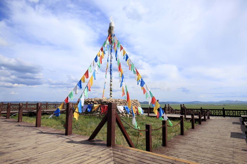 Oboo ritual of Mongolian stock photo. Image of important - 135200378