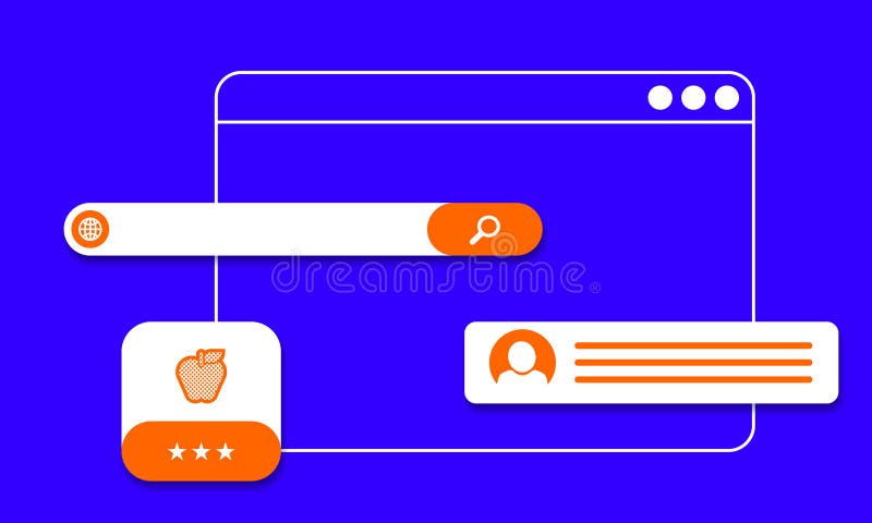 Web Browsers and the Internet. Online Shopping Stock Illustration ...