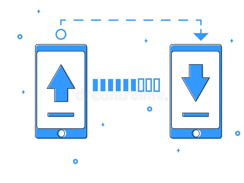 Mobile Transferring Files and Documents. Connection between Devices ...