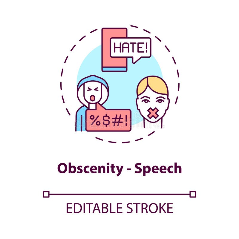 Obscenity Speech Concept Icon Stock Vector - Illustration of vector ...