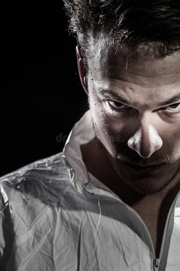 Obscure Freaky Psycho Man stock photo. Image of lunatic - 51652754
