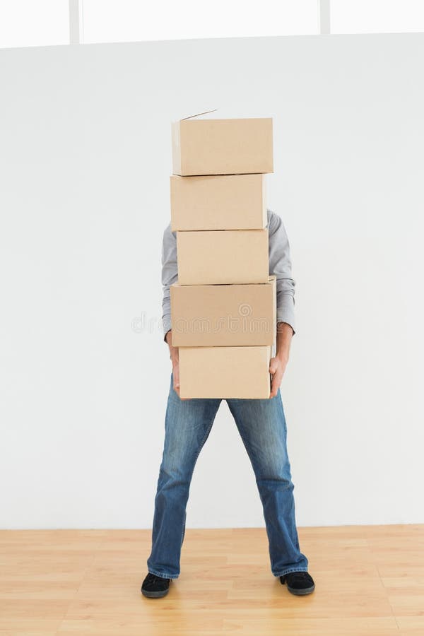 Man carrying boxes stock photo. Image of stacking, space - 58213766