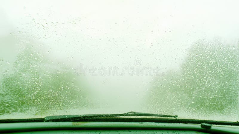 Obscured Vision, Raincovered Windshield Creates Abstract Patterns of ...