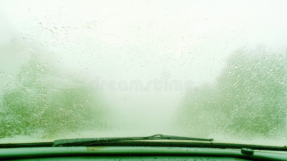 Obscured Vision, Raincovered Windshield Creates Abstract Patterns of ...