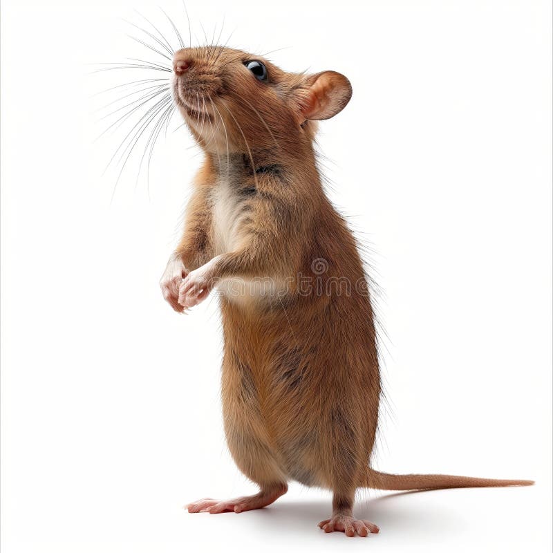 Observant Mouse Standing on Hind Legs Stock Image - Image of cute ...