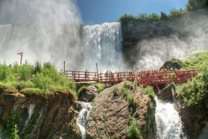 Observation Deck at Cave of the Winds Stock Image - Image of visitors ...